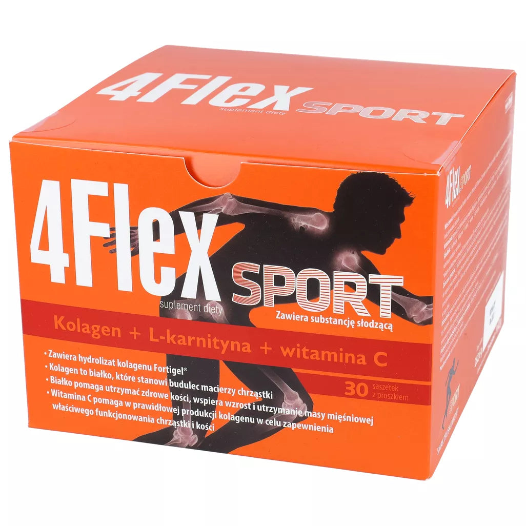4 Flex SPORT, 30 Saszetek. Kolagen Nowej Generacji Z Witamina C ...