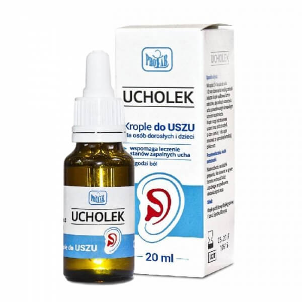 UCHOLEK 20 ml - Krople do uszu, stan zapalny, zapalenie, ból uszu ...